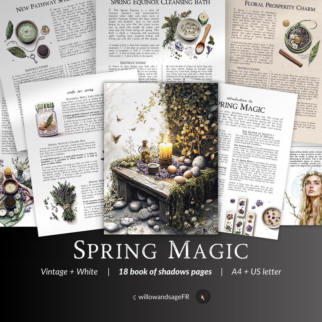Spring Magic Grimoire, Ostara Magic, Spring Witchcraft, Seasonal ...