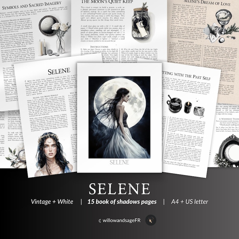 Selene Goddess Grimoire Pages PDF – Moon Witch, Divine Feminine Energy ...