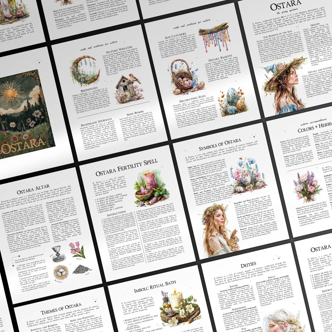 Ostara Grimoire Pages for Spring Equinox Rituals, Book of Shadows ...