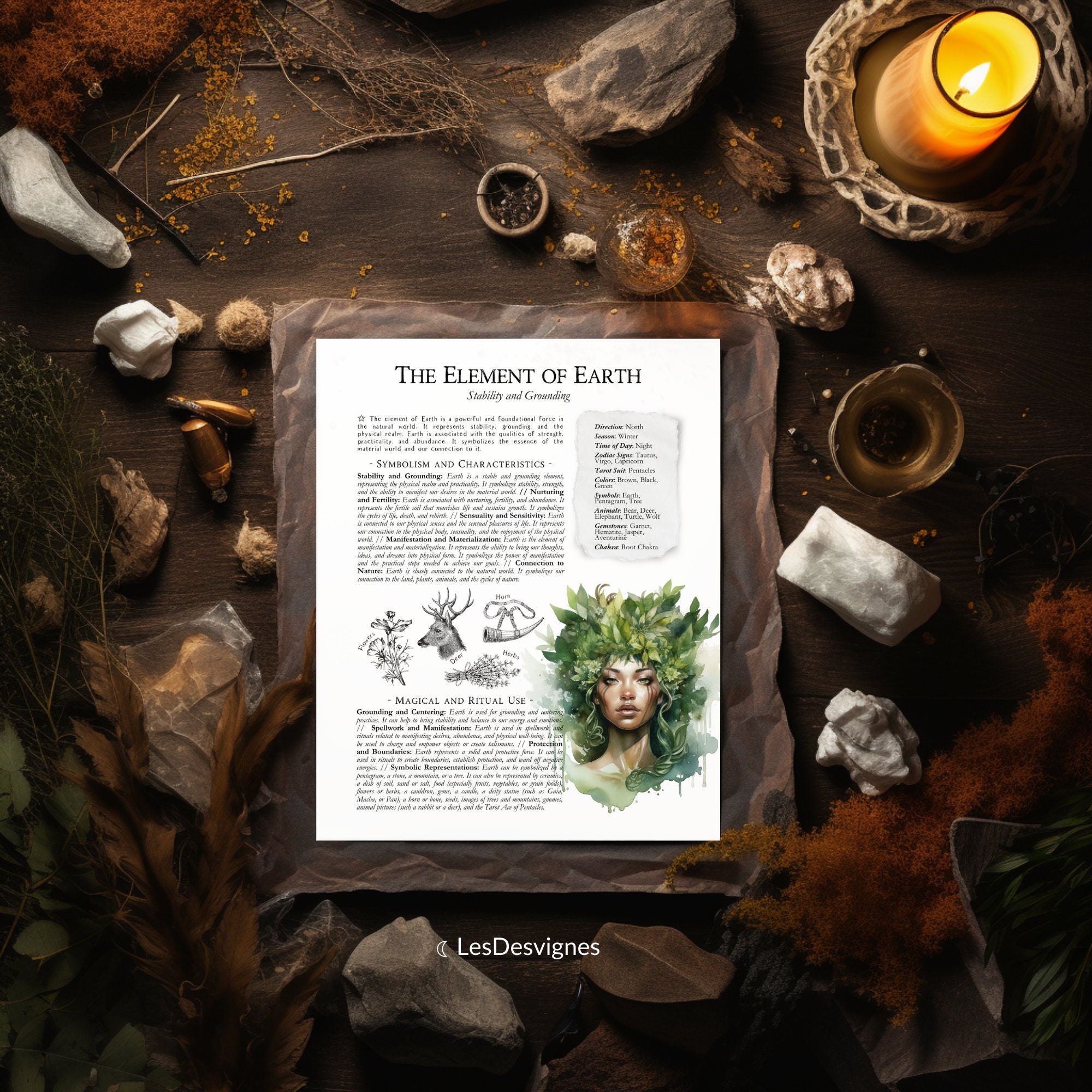 Five Elements Grimoire Pages PDF – Earth, Air, Fire, Water, Spirit ...