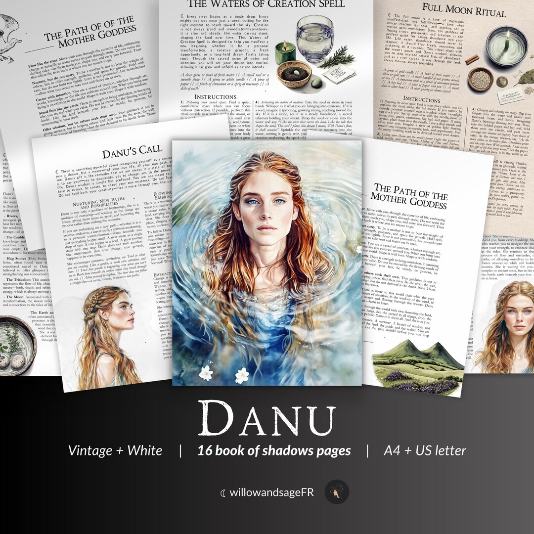 Danu Grimoire Pages PDF – Celtic Goddess of Rivers, Creation, Ancestral ...