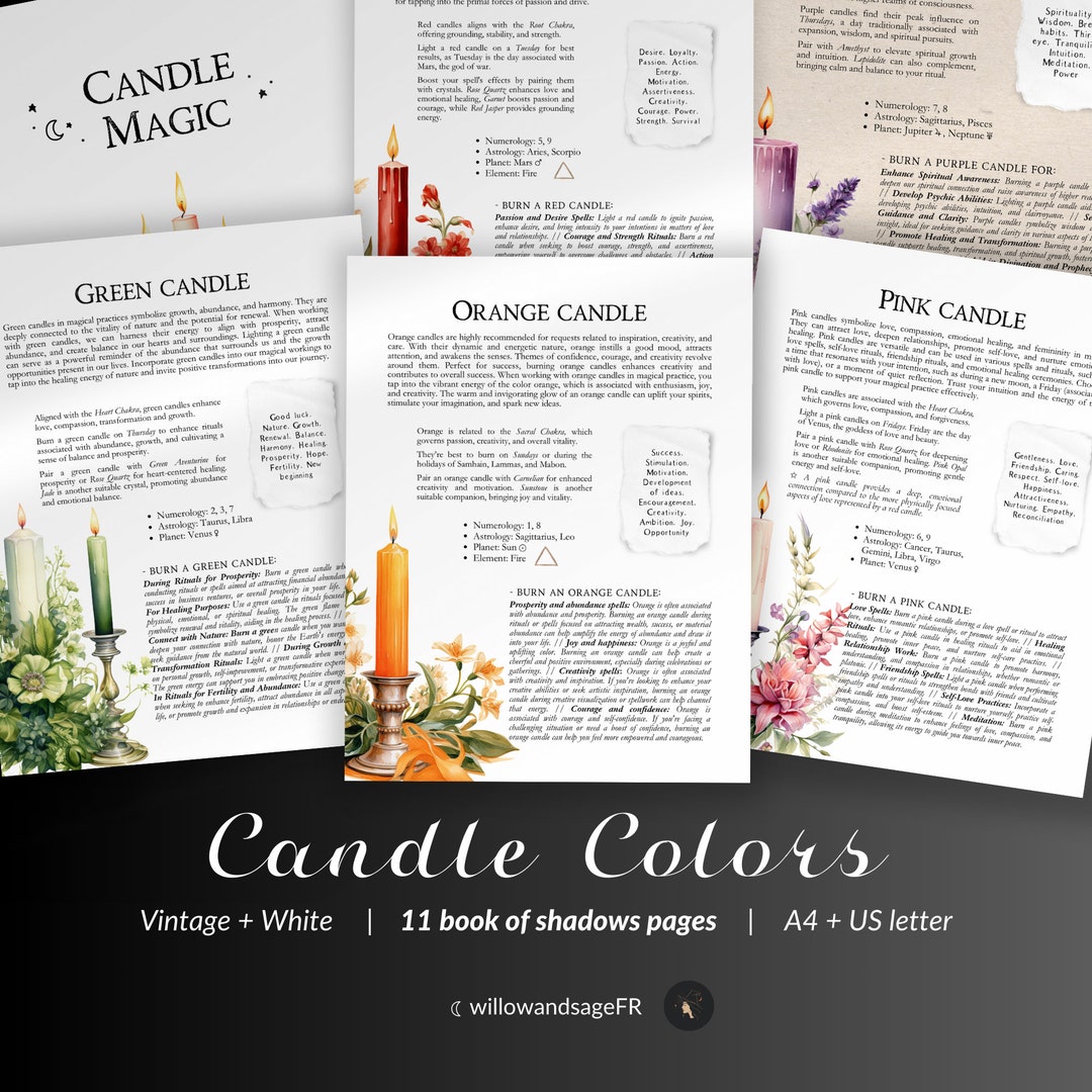 Candle Magic Color Guide PDF, Candle Meanings and Use in Witchcraft ...