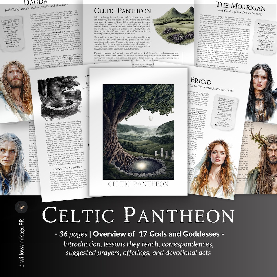 Celtic Pantheon Grimoire Pages, Irish Gods and Goddesses Guide ...