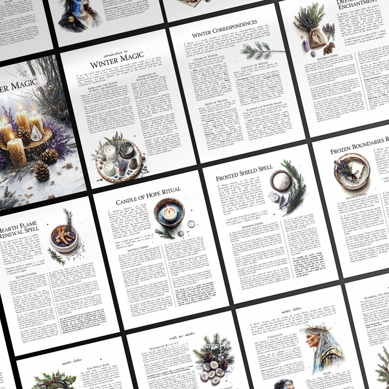 Winter Magic, Seasonal Winter Magic Grimoire Pages, Yule Witchcraft ...