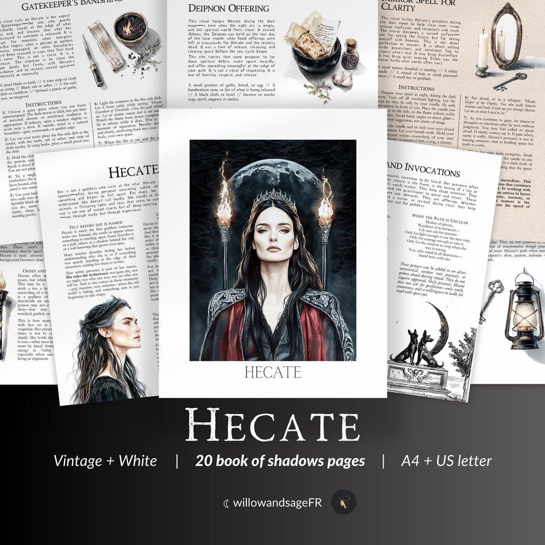 Hecate Goddess Book of Shadows Pages – Crossroads Magic, Necromancy ...