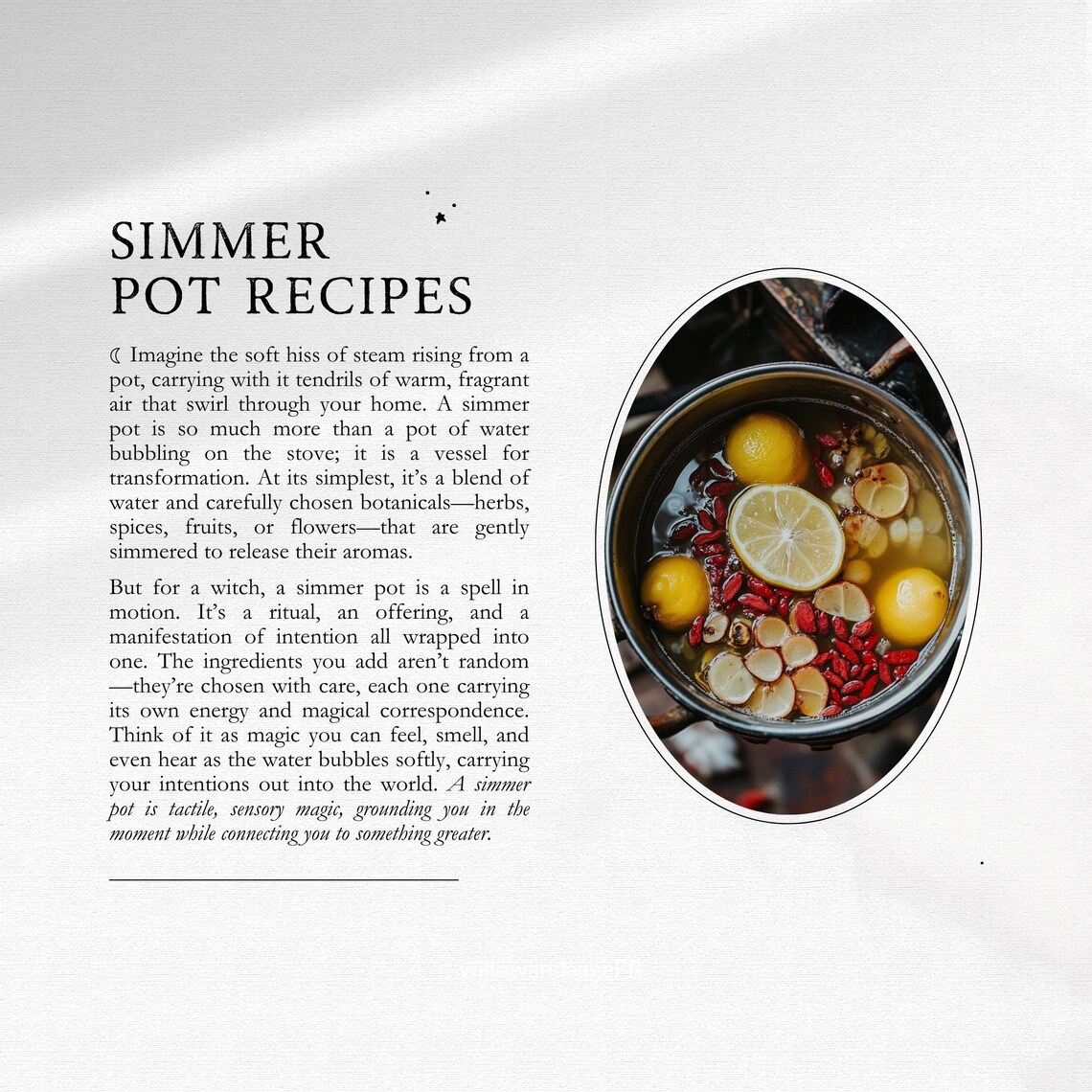 Magical Simmer Pot Recipes PDF, Seasonal Simmering Spells and Herbal ...