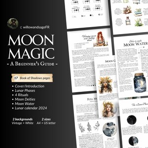 Moon Magic, Moon Water Guide, Lunar Spells, Moon Phases, Printable ...