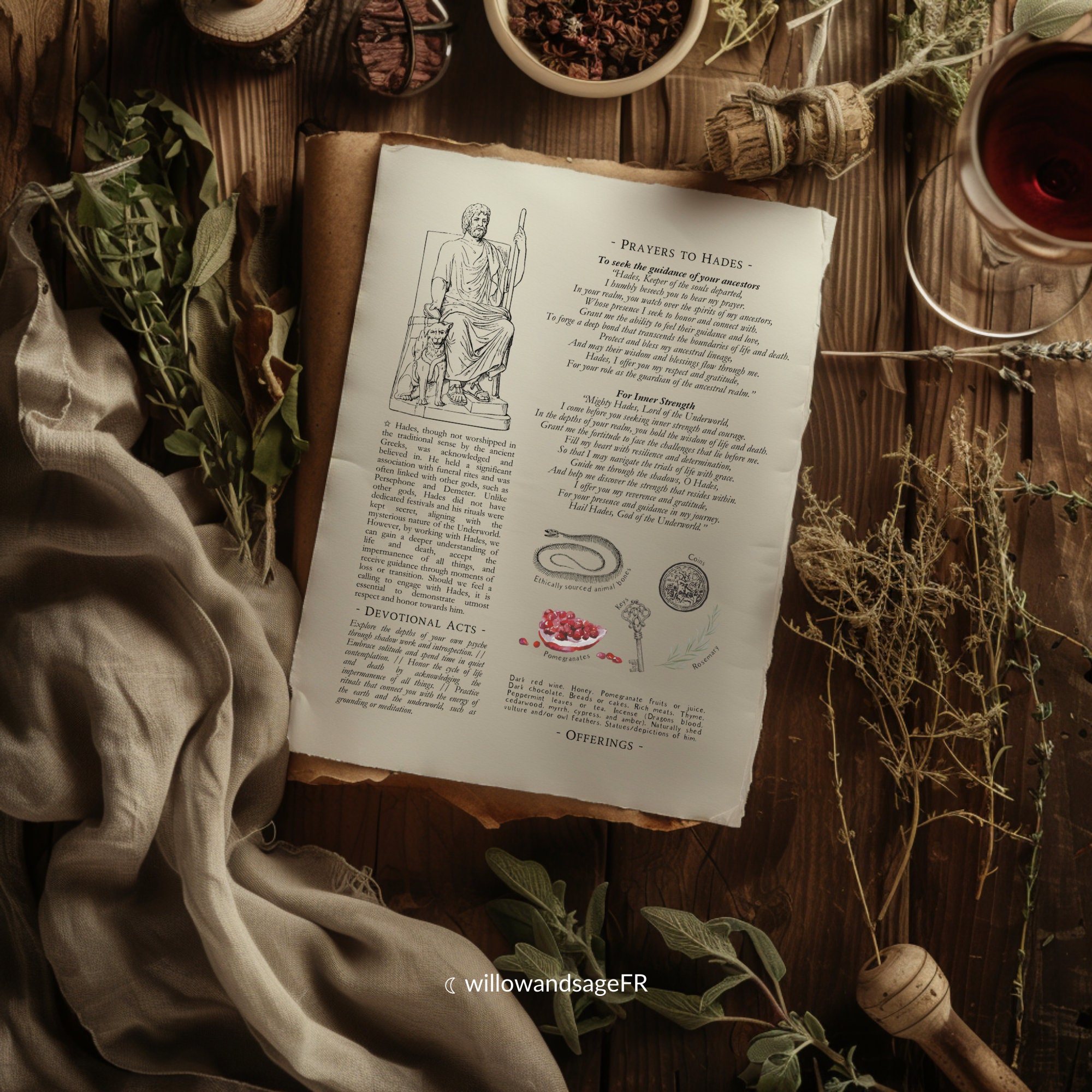 Hades God, Hades Book of Shadows Printable, Book of Shadows, Greek God Pages, Hades Grimoire ...