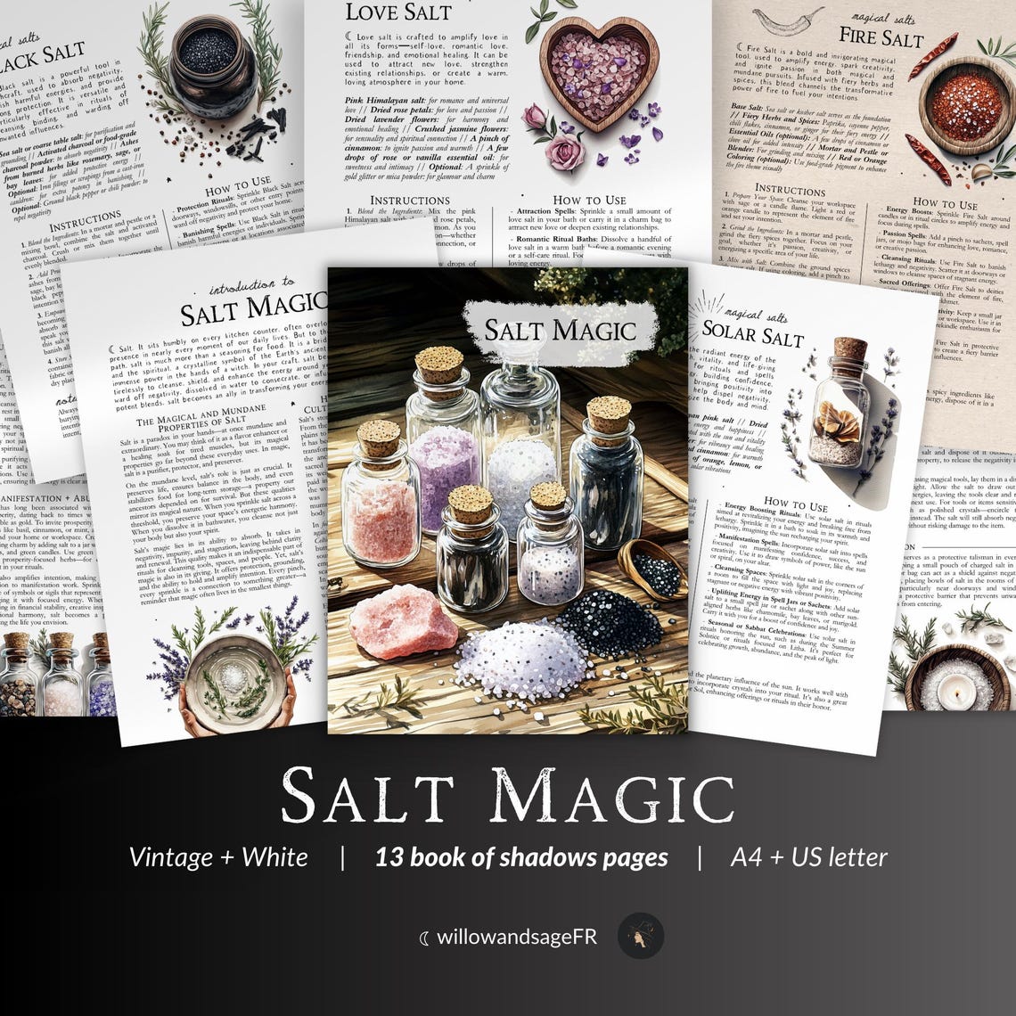 Magical Salts Grimoire Pages – Salt Magic Correspondences, Ritual Uses ...