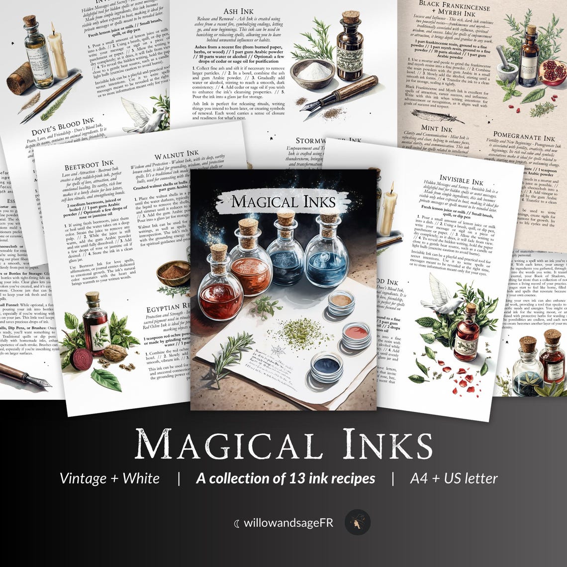 13 Magical Ink Recipes for Ritual Writing, Witch Inks PDF Download ...