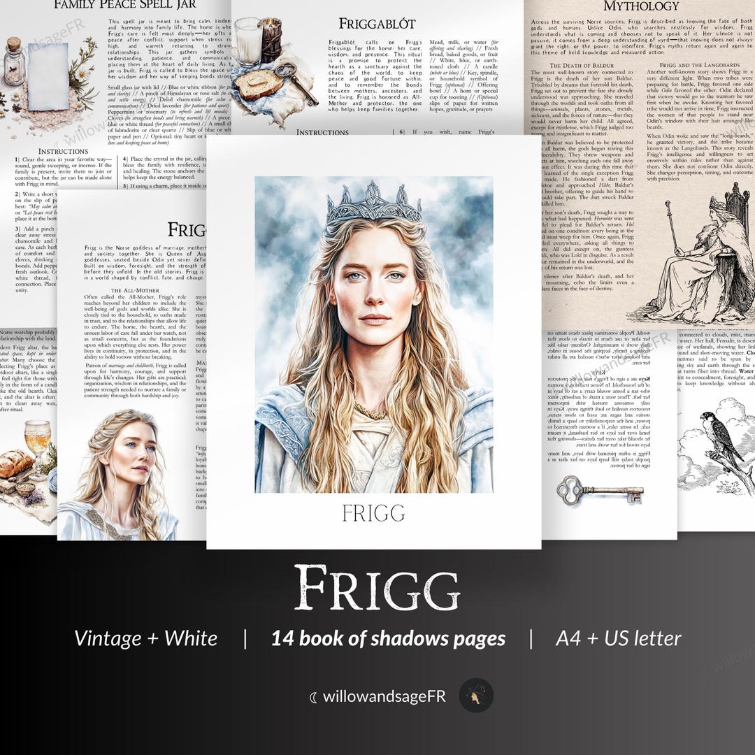 Frigg Norse Goddess Book of Shadows Pages - Deity Work, Rituals, Norse ...