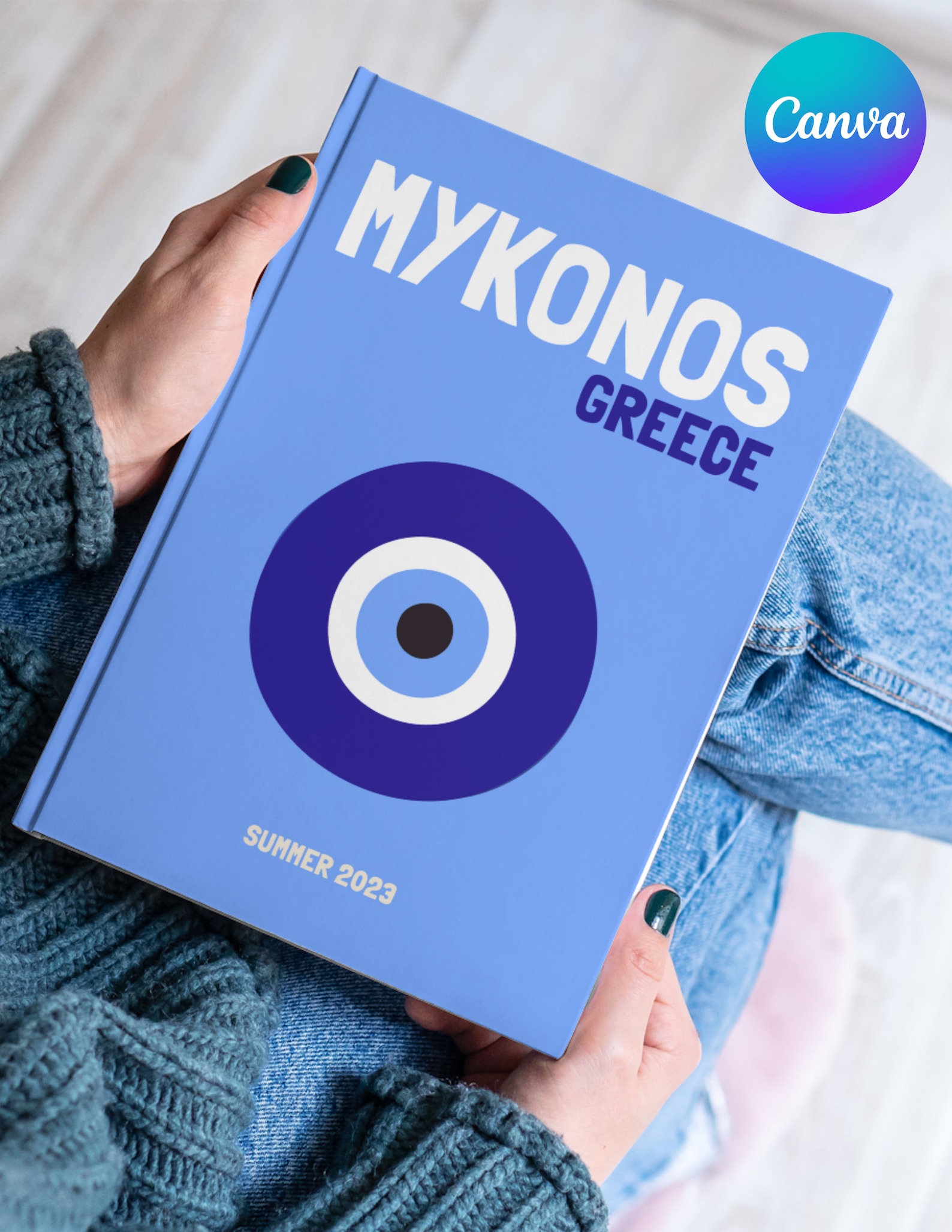 Mykonos Greece Travel Photo Book Canva Template, Assouline Aesthetic ...