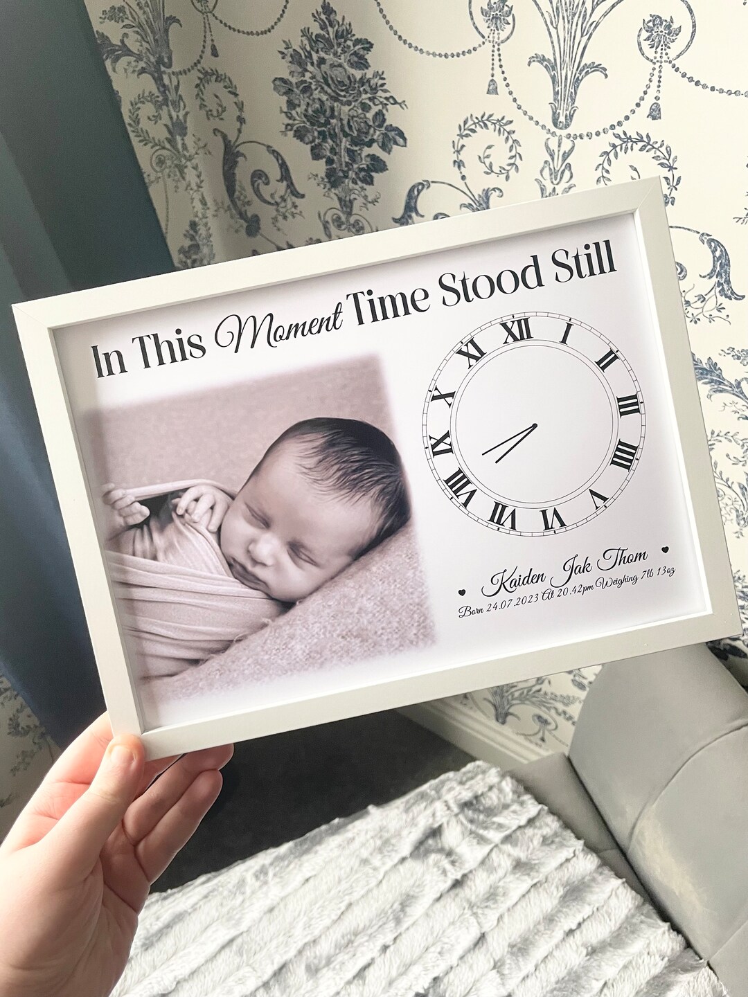 In This Moment Time Stood Still Photo Frame, New Baby Gift, New Baby ...
