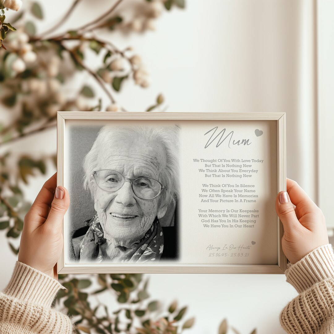 Mum Memorial Photo Frame, Remembrance Gift, Personalized in Loving ...
