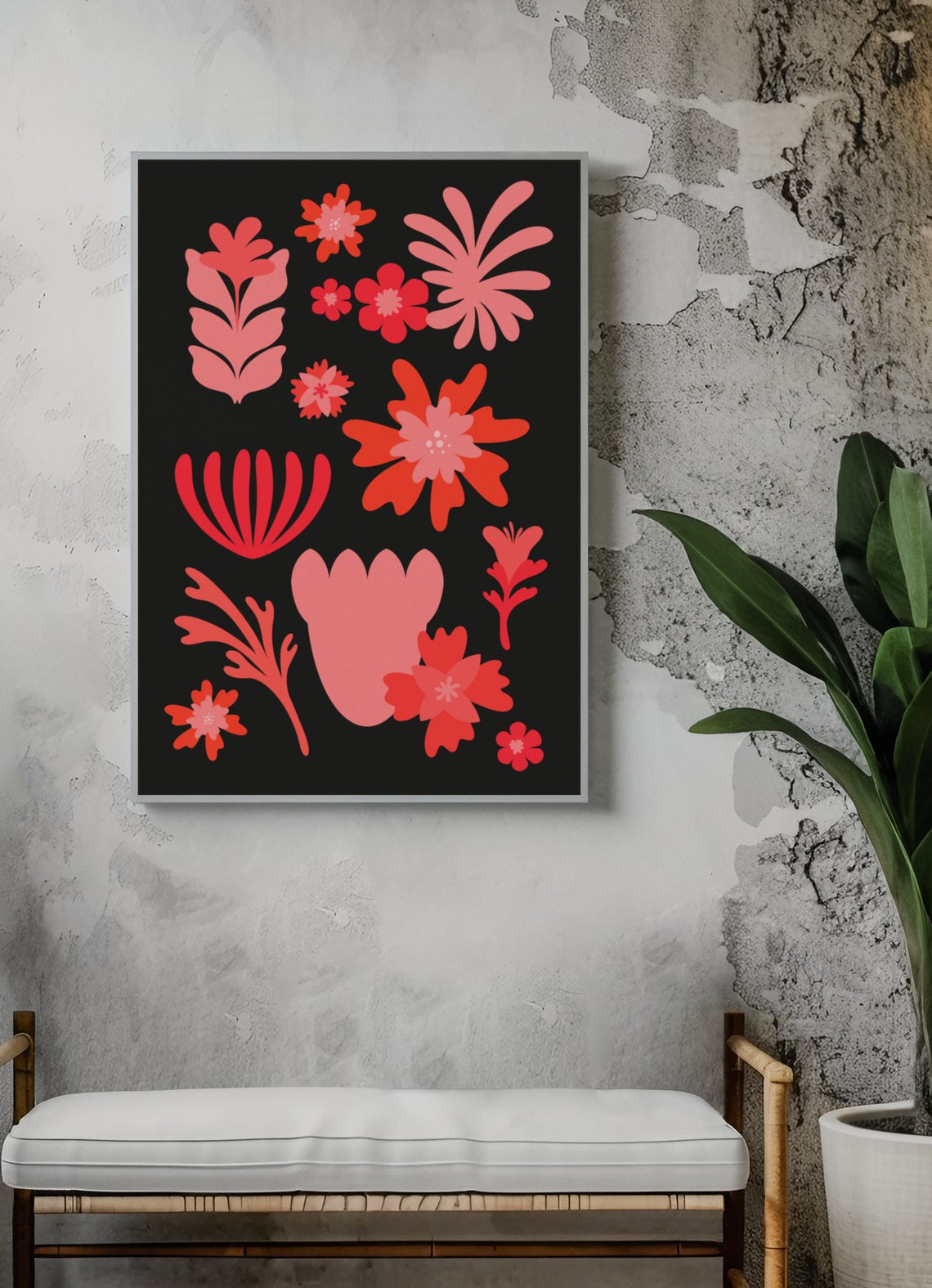 Midnight Garden Art Print | Floral Wall Art | Botanical Print ...