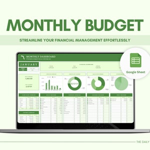 2024 Monthly Google Sheets Budget Finance Dashboard Personal Finance ...
