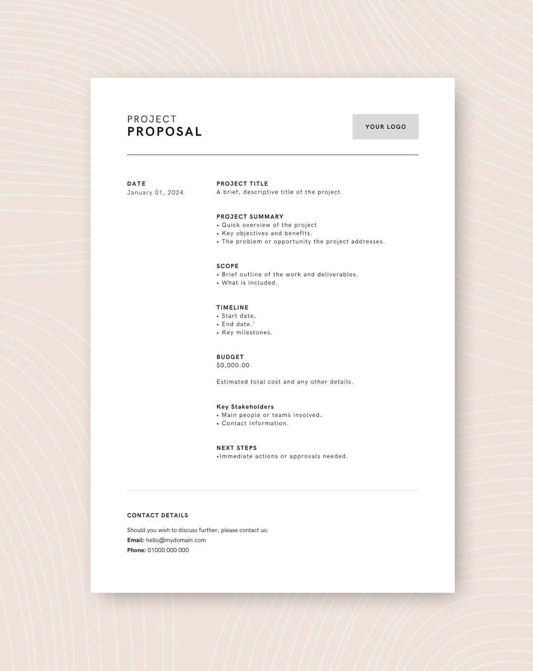 Editable Project Proposal Template: Small Business Client Services (A4 ...