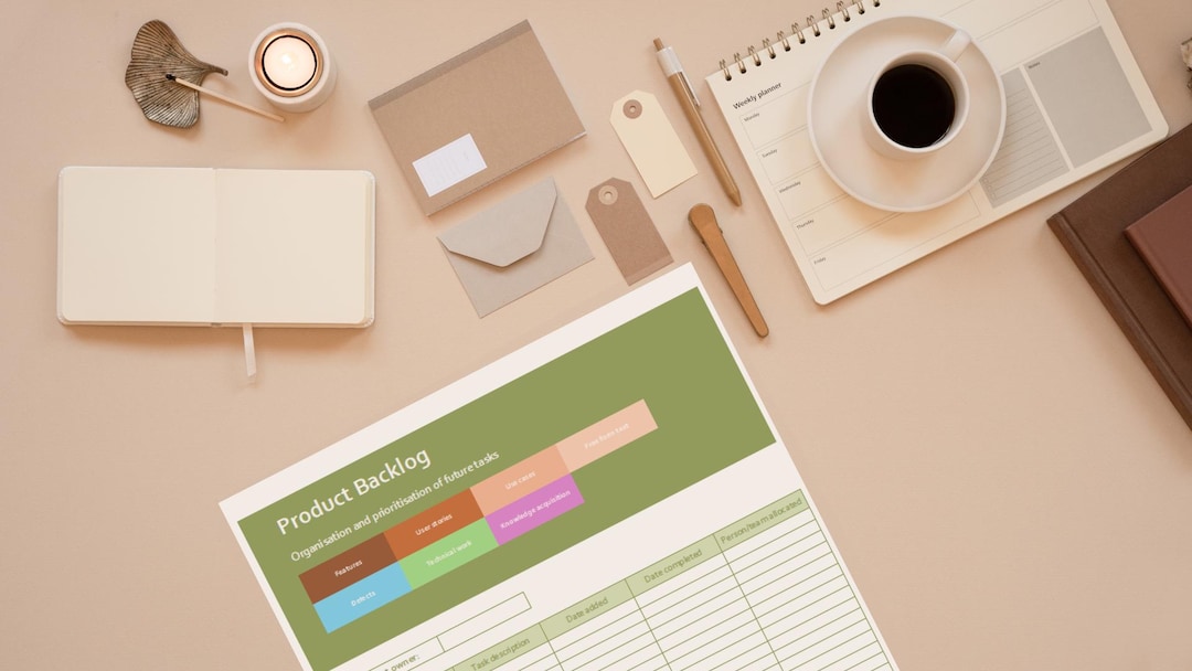 Product Backlog Template Planner Project Management Excel and PDF Copy ...