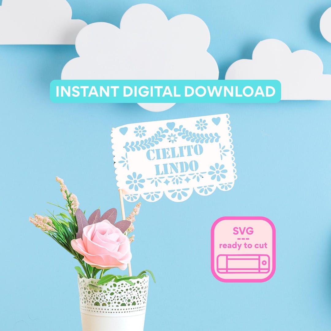 Cielito Lindo Papel Picado SVG: Mexican Baby Shower Banner (digital ...