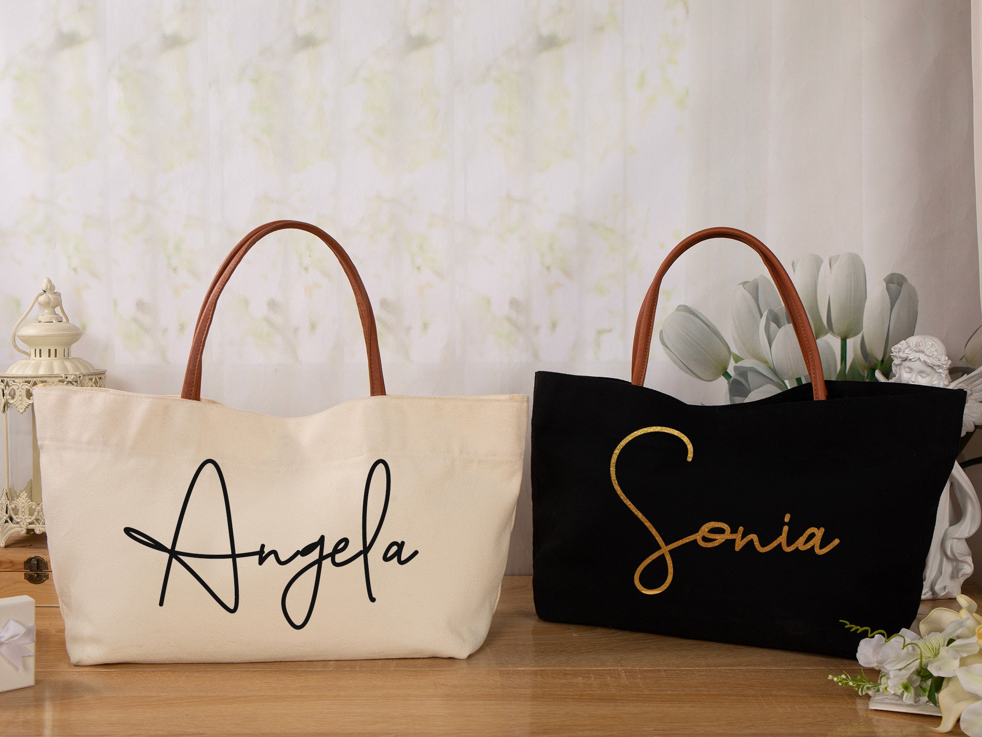 Personalized Bridesmaid Tote Bag With Name, Bridesmaid Tote Bags ...
