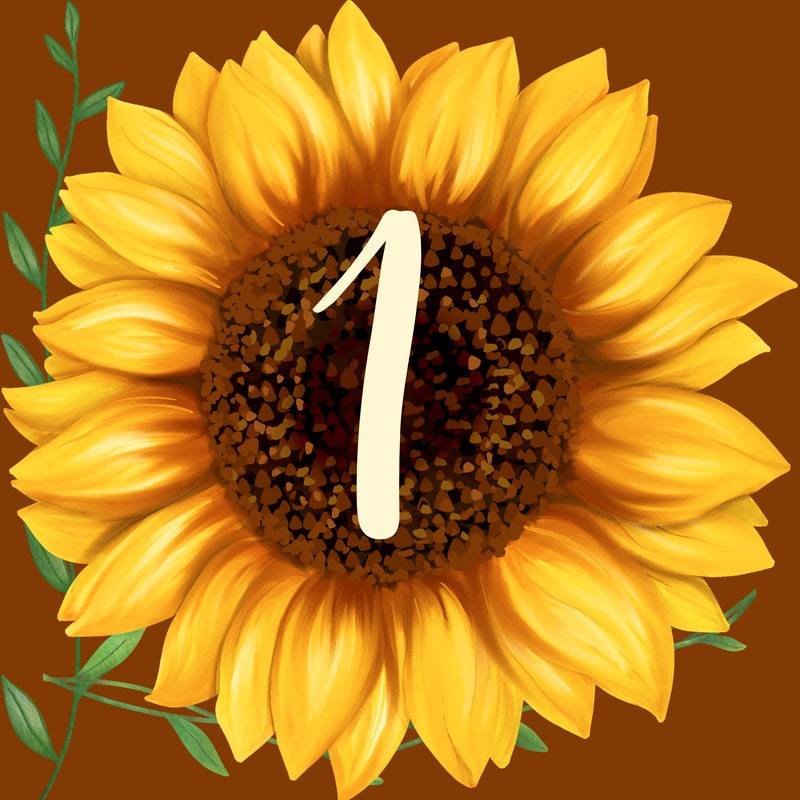 Sunflower Table Numbers - Etsy