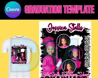 Canva Editable Graduation T Shirt Template - Etsy