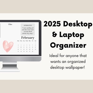 2025 Desktop Organizer Wallpaper | Monthly Calendar | Aesthetic Desktop ...