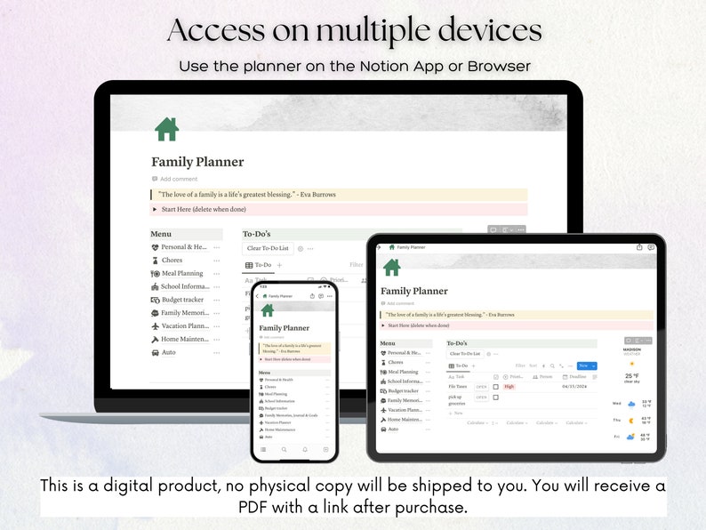 Ultimate Family Planner Notion Template: With Chores, Meal Planning ...