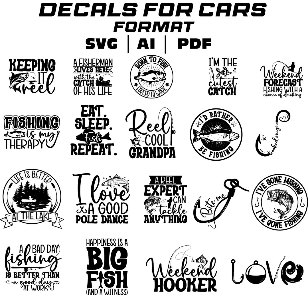 Fishing SVG Bundle, Car Decals, Bass, Trout, Hook (digital Download) - Etsy