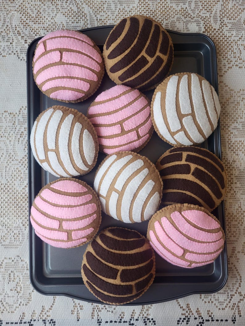 Concha Set (4 Pcs) Mexican, Pan Dulce, Miniature Felt Food, Handmade ...