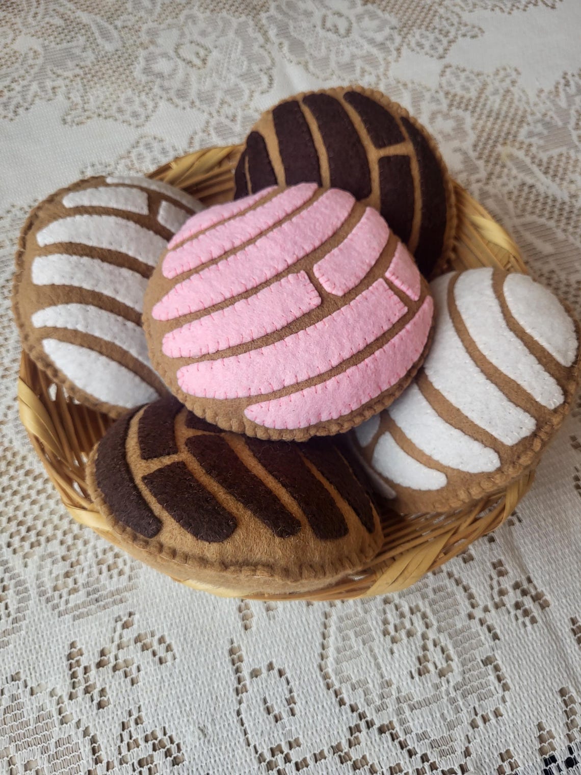 Concha Set (4 Pcs) Mexican, Pan Dulce, Miniature Felt Food, Handmade ...