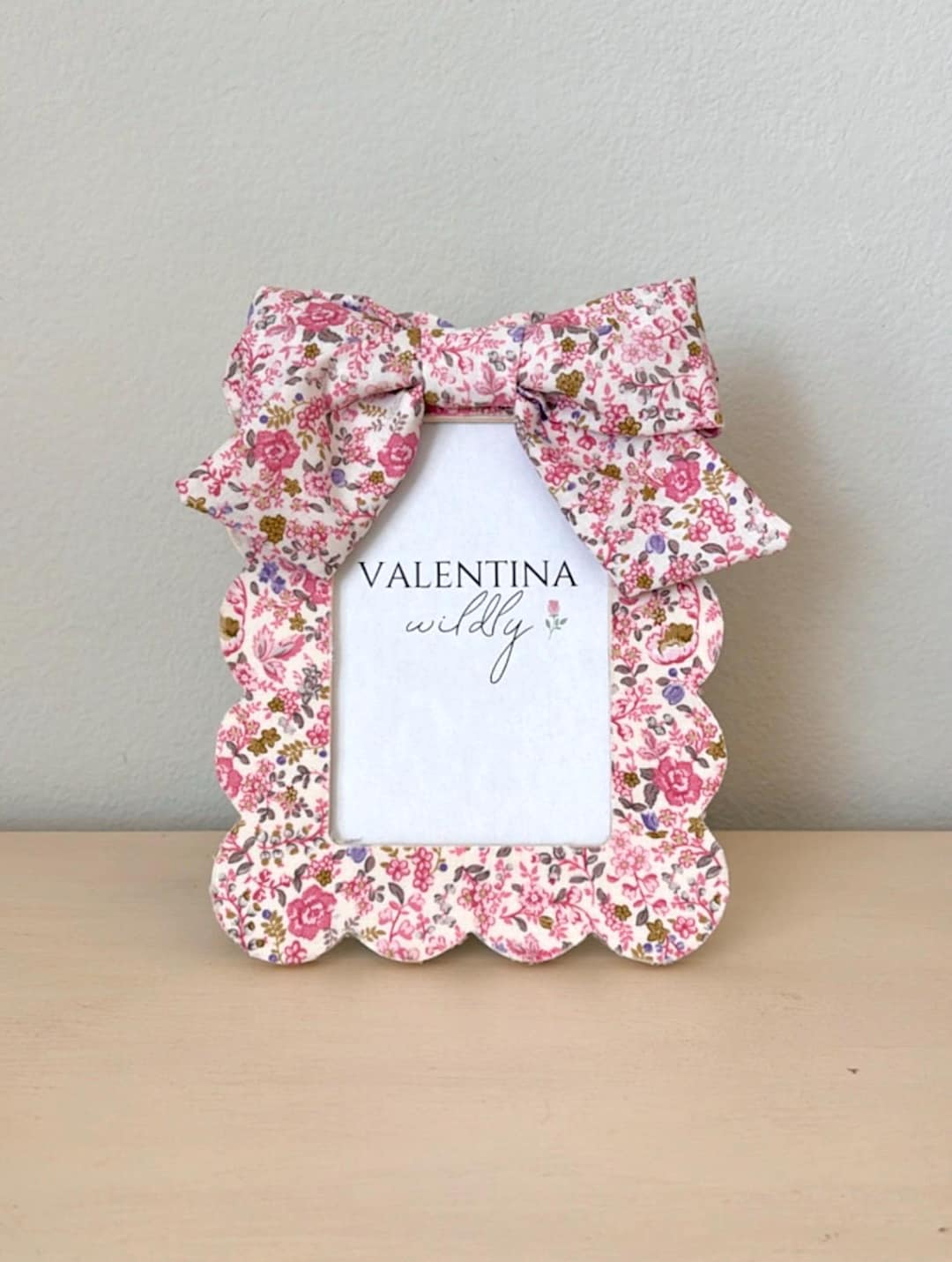Floral Picture Frame, Pink Bow Picture Frame, 4x6 Cute Room Decor for ...