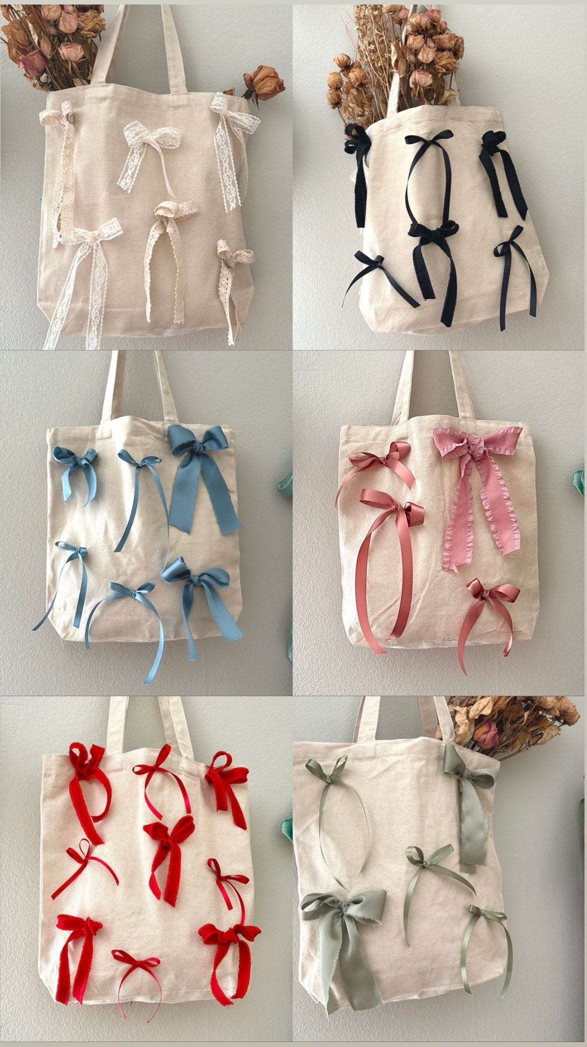 Pastel Pink Bow Bag, Pink Ribbon Tote Bag, Canvas Tote - Etsy