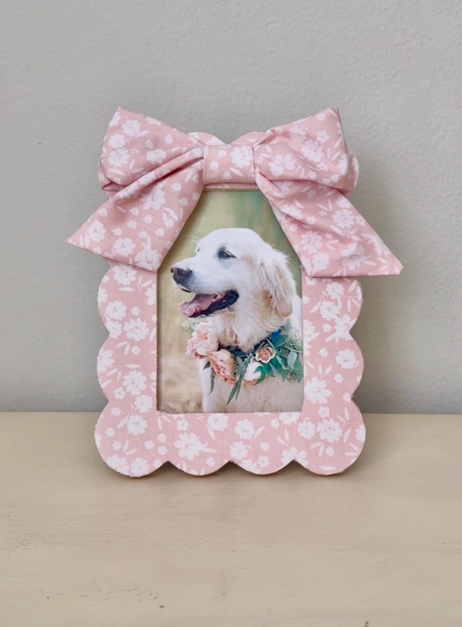 Coquette Decor, Shabby Chic, Pink Floral, Scalloped Picture Frame ...