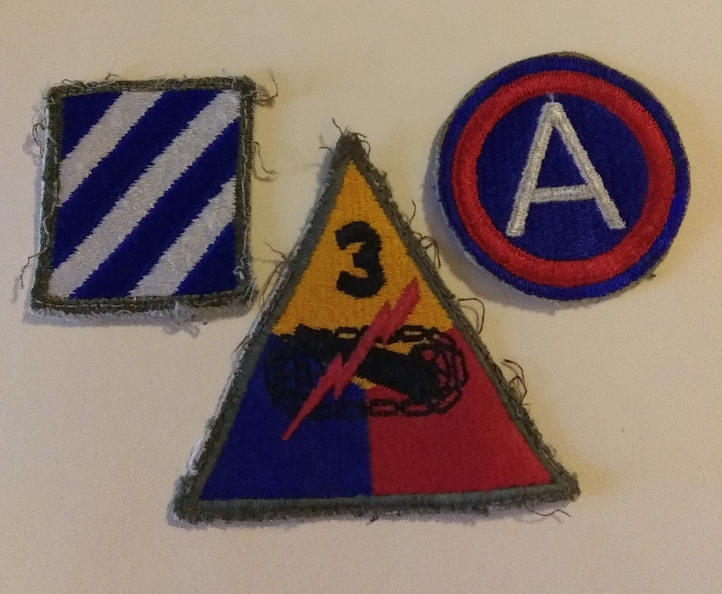 WW2 US Army Patton's 3rd Army Patches Lot of 3 Some With Snow Backs ...