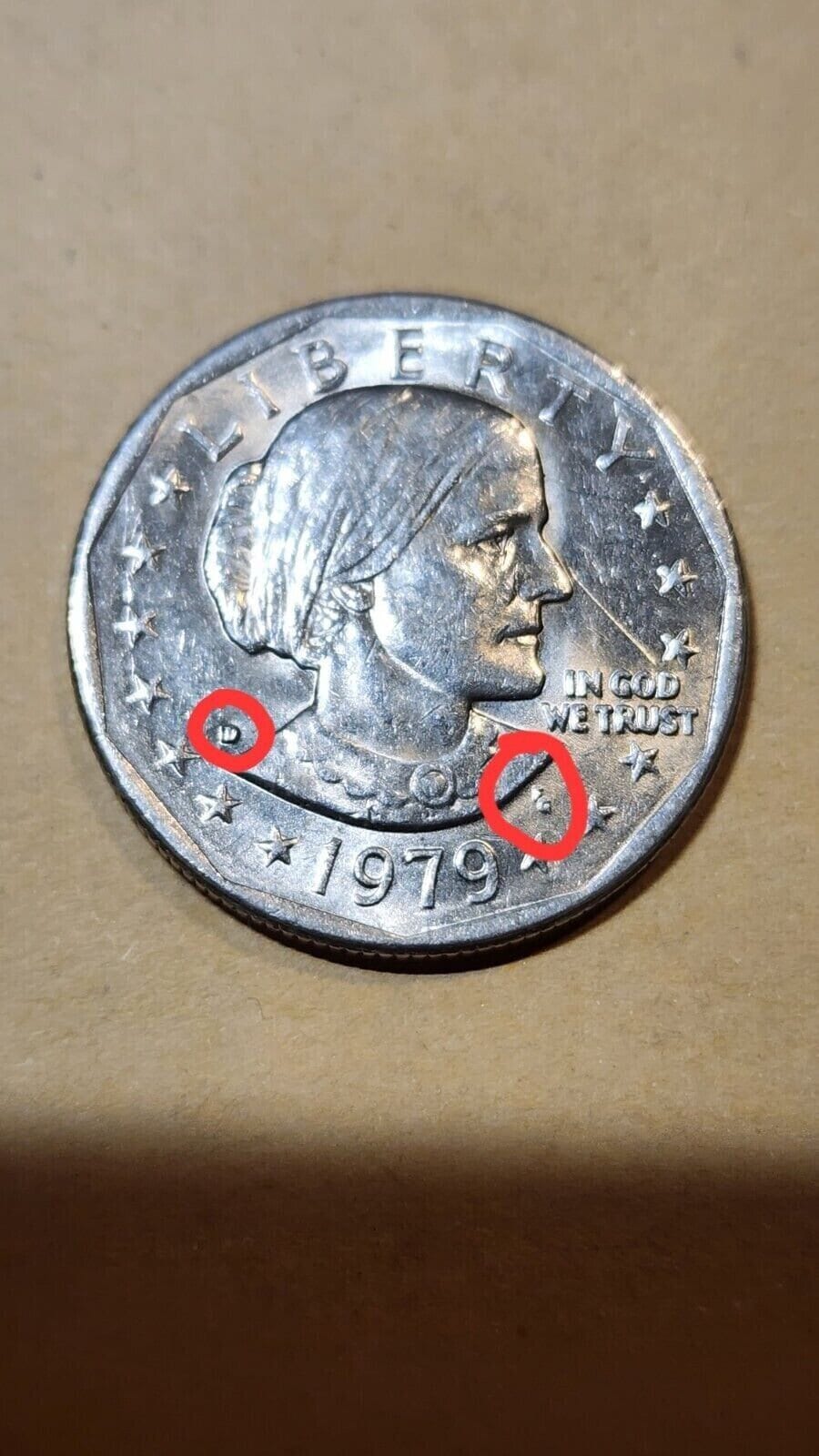 1979 D Susan B Anthony Liberty FG - Frank Gasparro ONE DOLLAR U.S. Coin ...