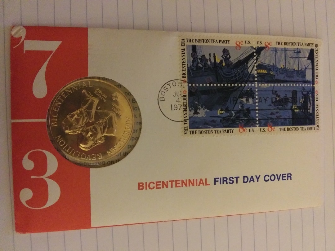 1973, 1974. 1975 Bicentennial First Day Cover Commemorative Medal With ...