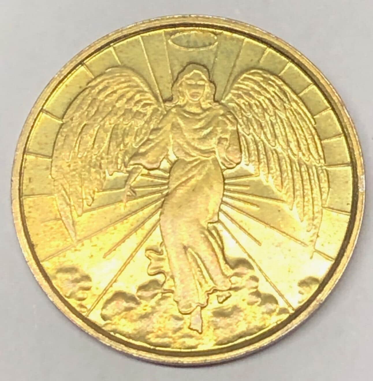 Vintage Angel of God Guardian Angel-double-sided Brass Gold Tone ...