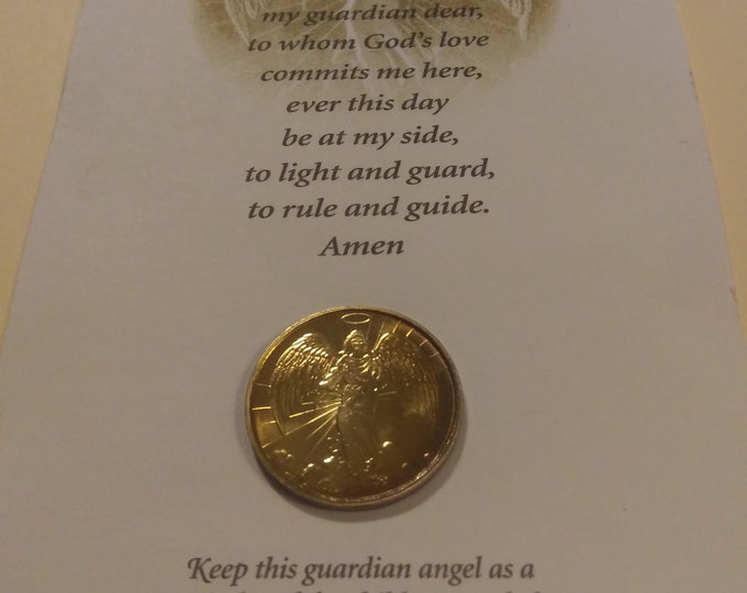 Vintage Angel of God Guardian Angel-double-sided Brass Gold Tone ...