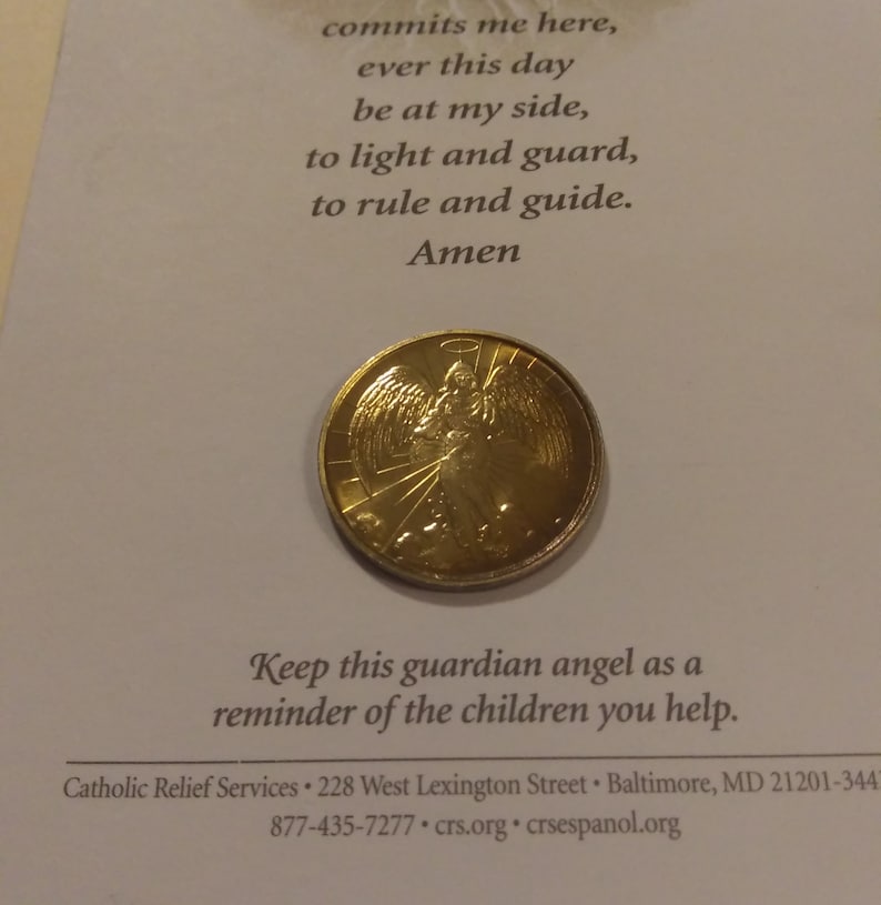 Vintage Angel of God Guardian Angel-double-sided Brass Gold Tone ...