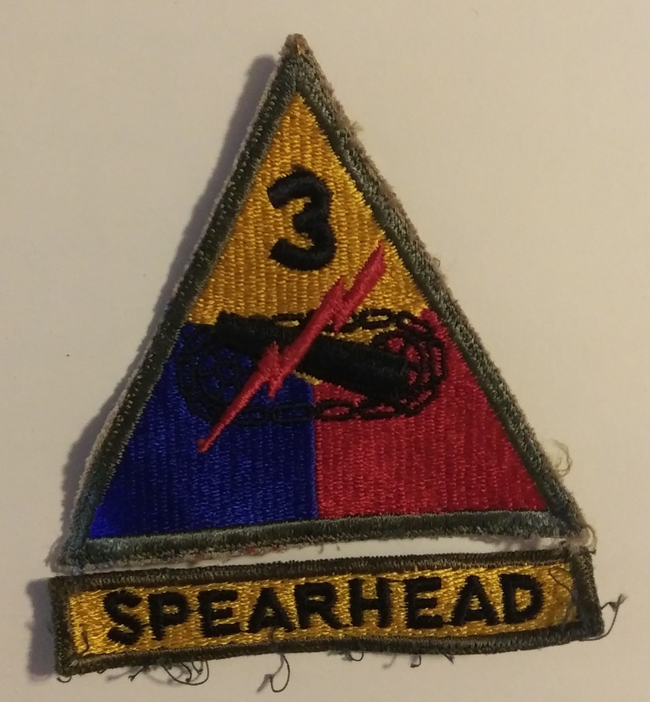 WW2 US Army 3rd Armored Spearhead Armored Division Regiment Triangle ...