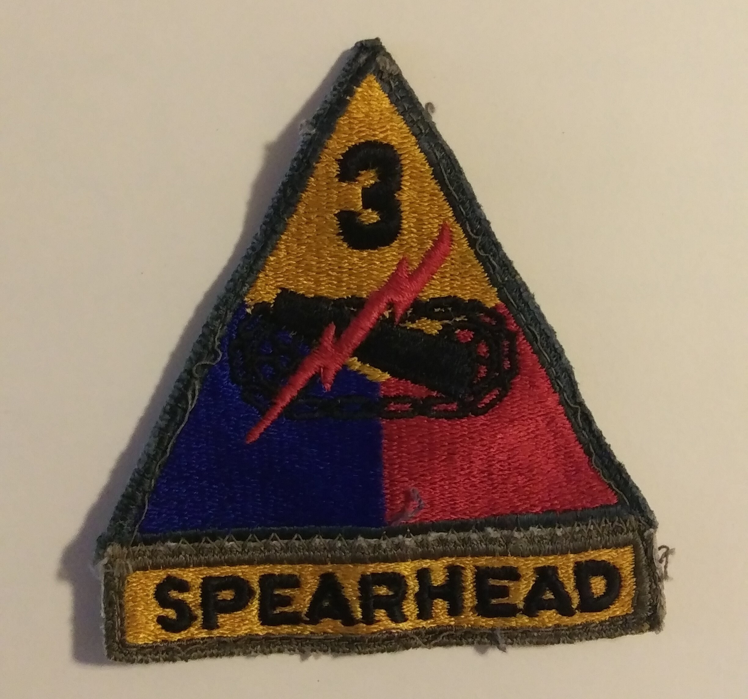 WW2 US Army 3rd Armored Spearhead Armored Division Regiment Triangle ...