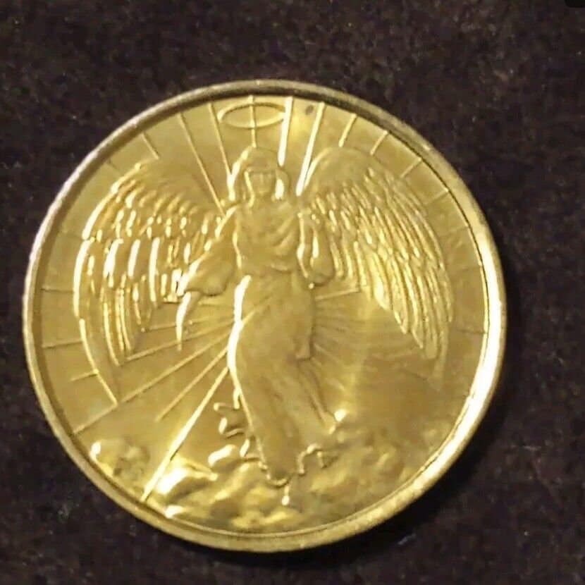 Vintage Angel of God Guardian Angel-double-sided Brass Gold Tone ...