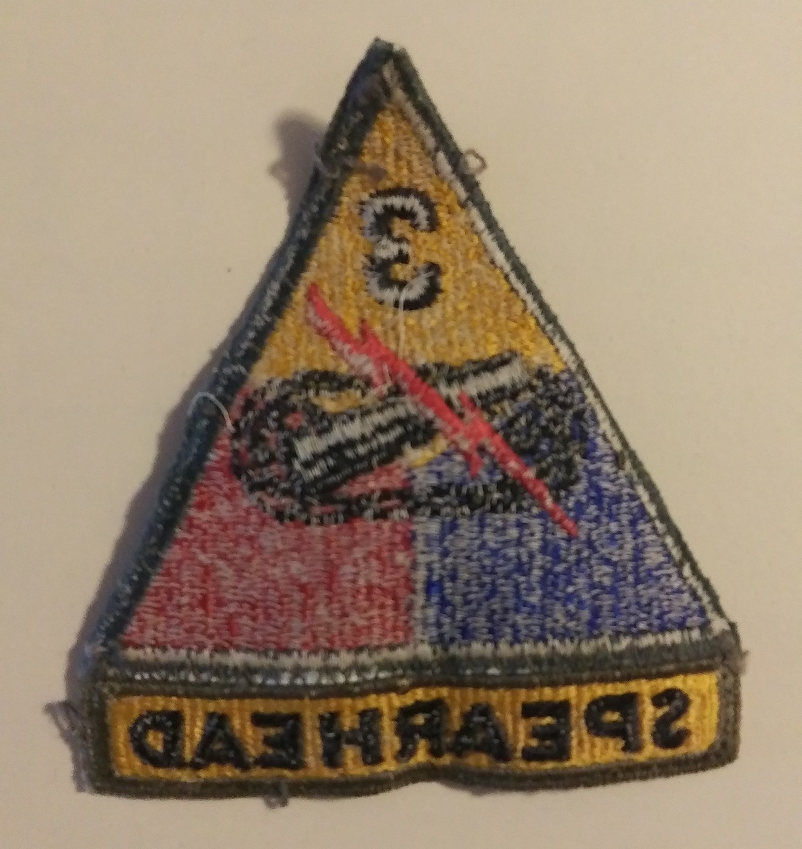 WW2 US Army 3rd Armored Spearhead Armored Division Regiment Triangle ...