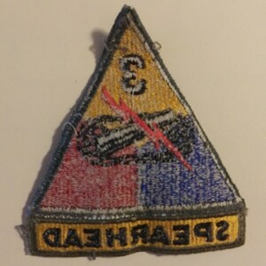 WW2 US Army 3rd Armored Spearhead Armored Division Regiment Triangle ...