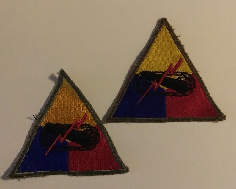 WW2 US Army Armored Forces Greenback Division Regiment Triangle Patch ...