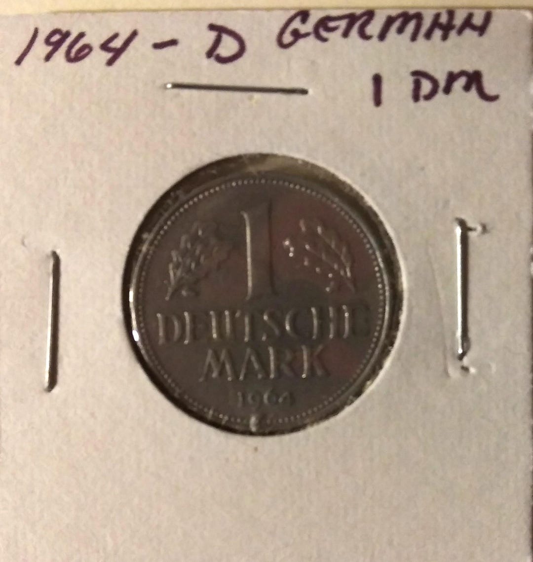 1964 D One German Deutsche Mark in Cello and Flip - Etsy
