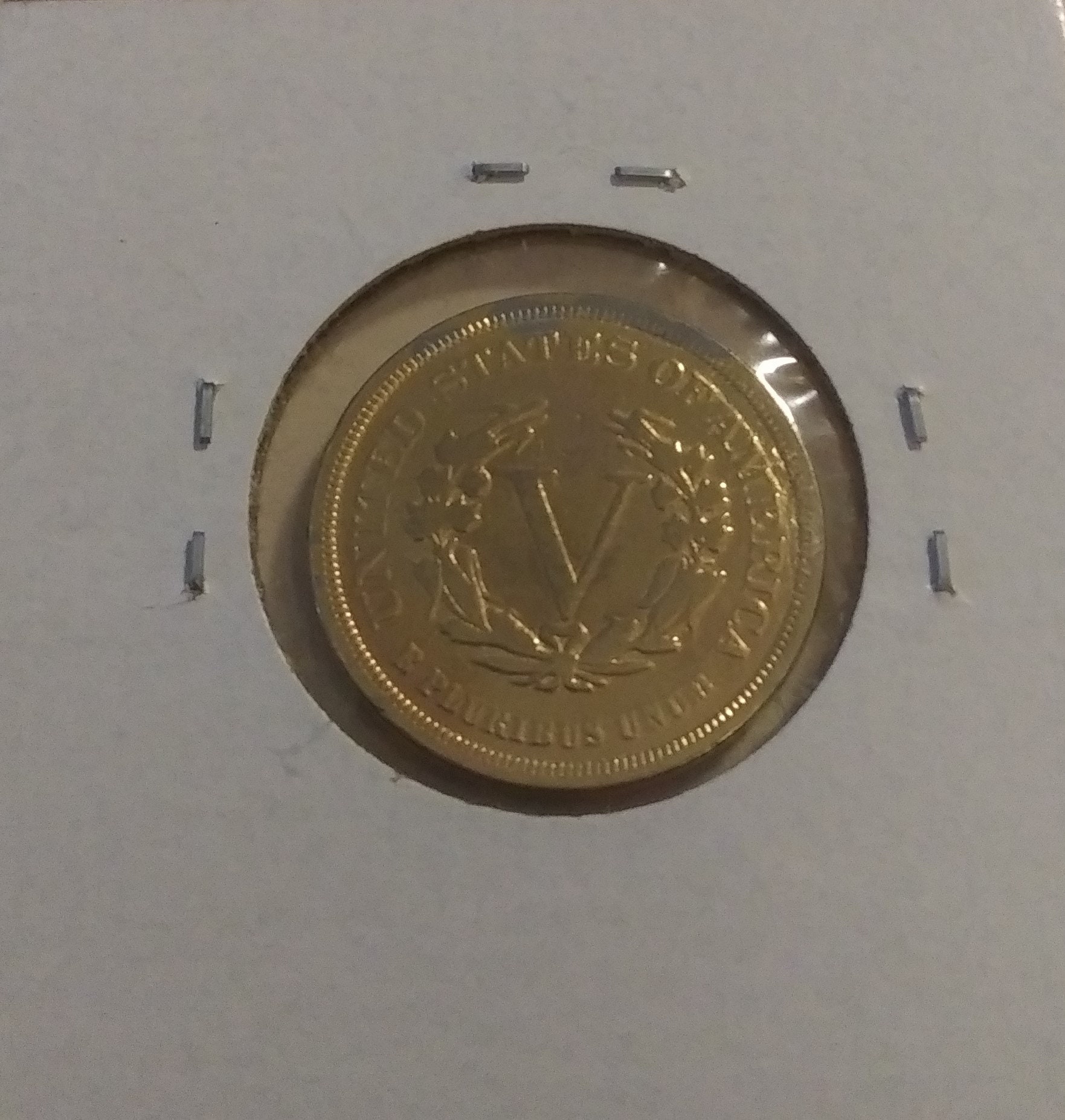 1883 V Nickel, Racketeer Nickel Gold Plated, VG-08 Condition, Without ...