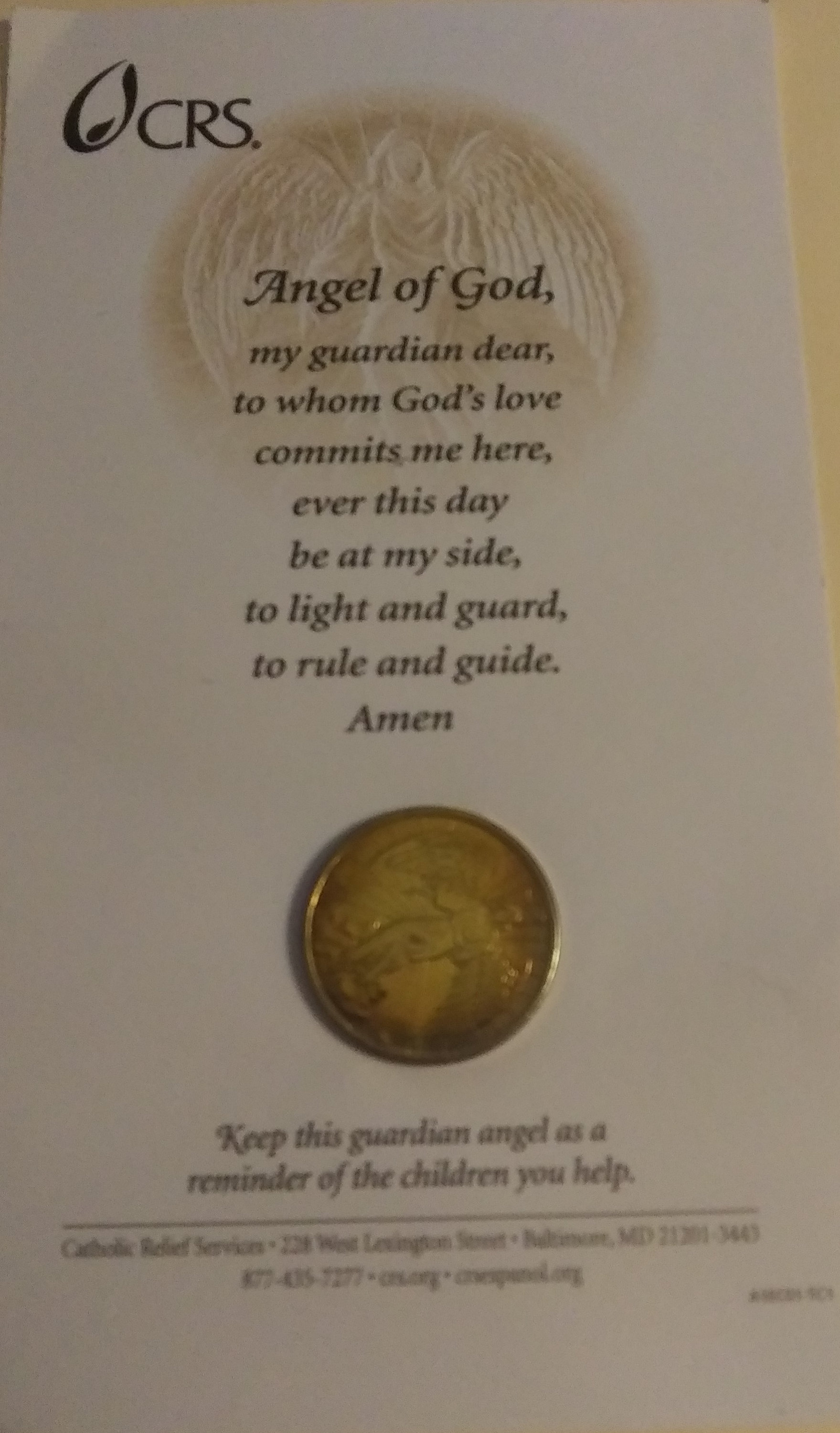 Vintage Angel of God Guardian Angel-double-sided Brass Gold Tone ...