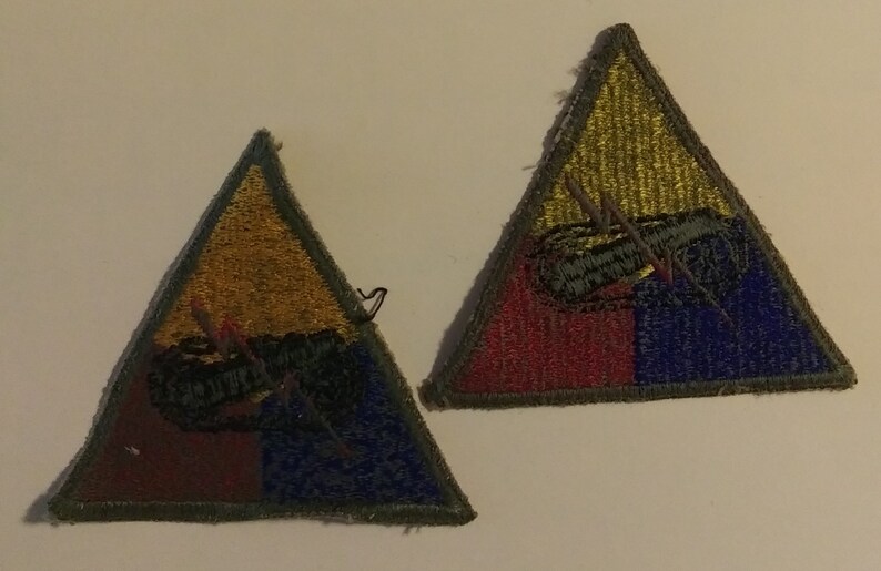 WW2 US Army Armored Forces Greenback Division Regiment Triangle Patch ...